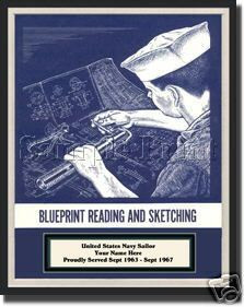 USN Navy Rate Print Blueprint Reading Sketching RATE Personalized