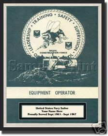 USN Navy Rate Print Equipment Operator RATE Personalized