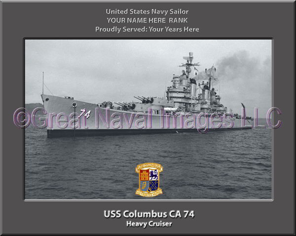 USS Columbus CA 74 Personalized Ship Canvas Print