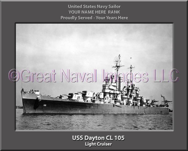 USS Dayton CL 105 Personalized Ship Canvas Print