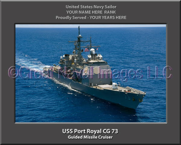 USS Port Royal CG 73 Personalized Ship Canvas Print