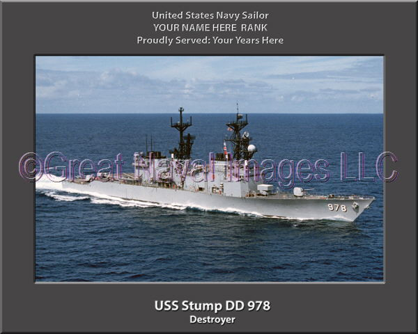 USS Stump DD 978 Personalized Ship Canvas Print