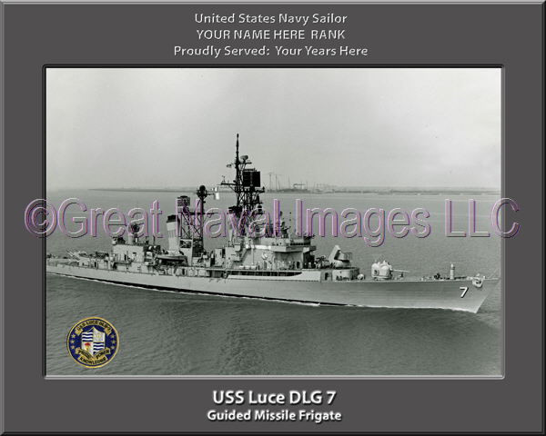 USS Luce DLG 7 Personalized Ship Canvas Print
