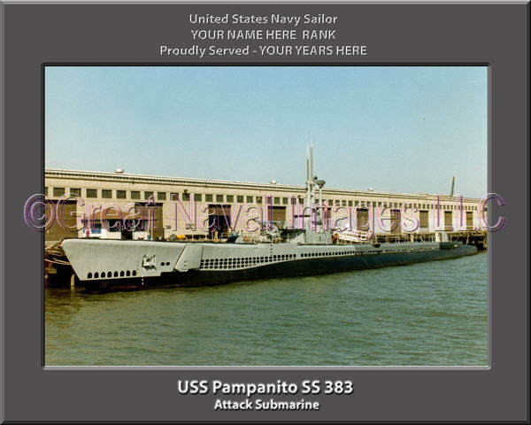 USS Pampanito SS 383 Personalized Submarine Canvas Print