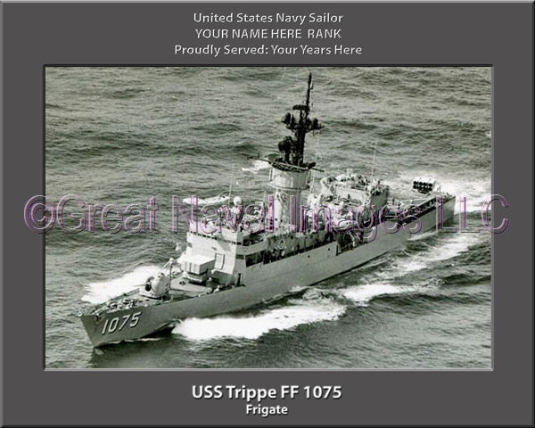 USS Trippe FF 1075 Sailor Ship Personalized Canvas Print Photo