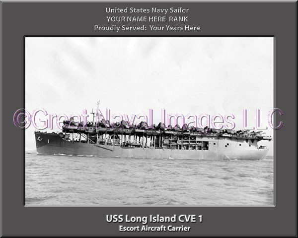 USS Long Island CVE 1 Personalized Ship Canvas Print