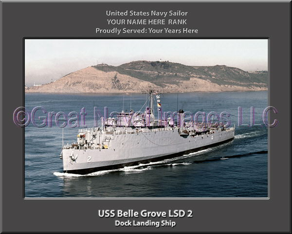 USS Belle Grove LSD 2 Personalized Ship Canvas Print