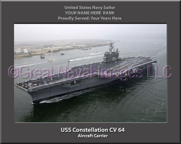 USS Constellation CV 64 Personalized Ship Canvas Print (2)