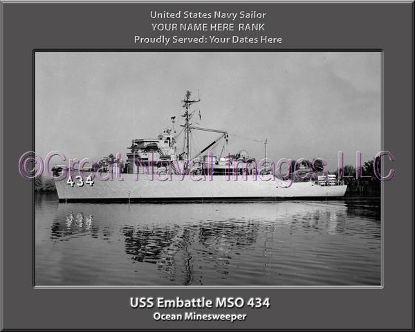 USS Embattle MSO 434 Personalized Ship Canvas Print Photo | Great Naval ...