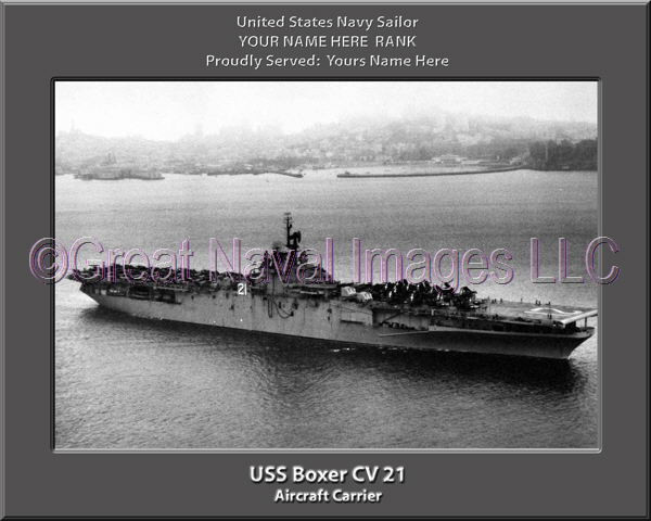 USS Boxer CV 21 Personalized Ship Canvas Print Photo (2) | Great Naval ...
