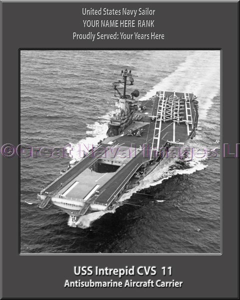 USS Intrepid CVS 11 Personalized Ship Canvas Print Photo US Navy ...
