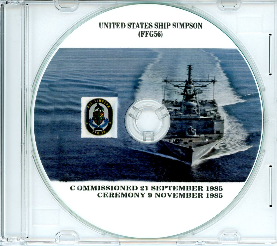 USS Simpson FFG 56 Commissioning Program on CD 1985 Plank Owner