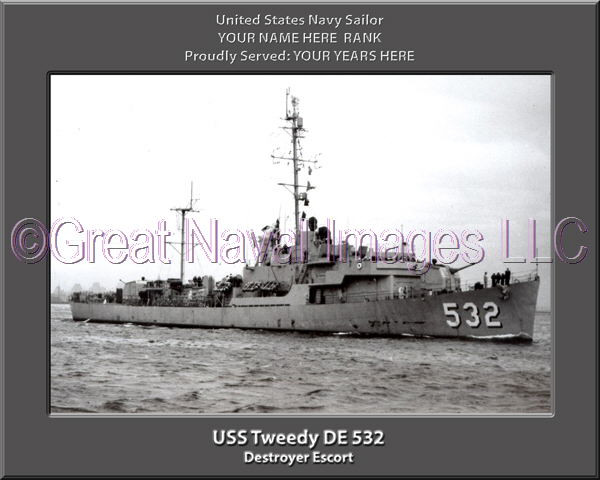 USS Tweedy DE 532 Personalized Ship Canvas Print