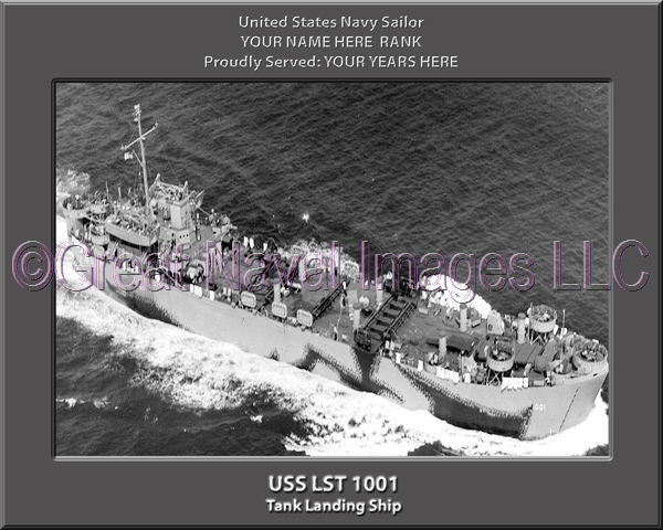 USS LST 1001 Personalized Ship Canvas Print