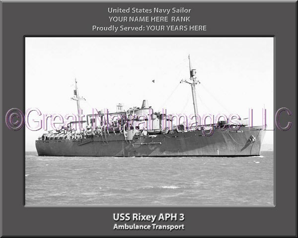 USS Rixey APH 3 Personalized Ship Canvas Print