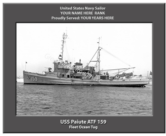 USS Paiute ATF 159 Personalized Ship Canvas Print - Great Naval Images LLC
