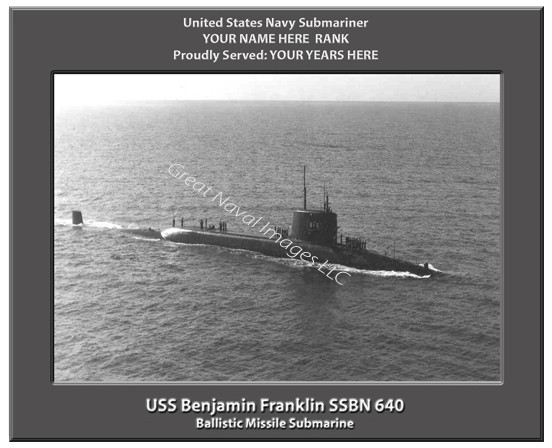 USS Benjamin Franklin SSBN 640 Personalized Submarine Print - Great ...