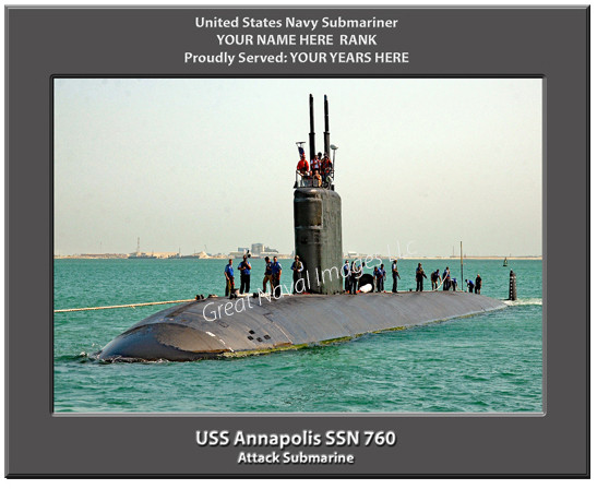 USS Annapolis SSN 760 Submarine Photo Print - Great Naval Images LLC