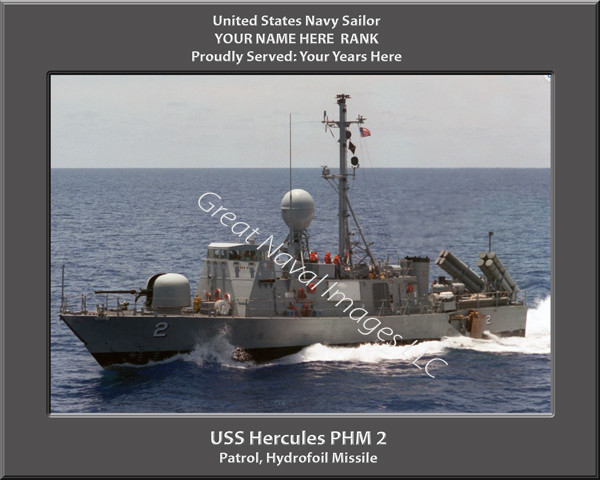 USS Hercules PHM 2 Personalized Ship Canvas Print - Great Naval Images LLC