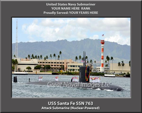 USS Santa Fe SSN 763 Submarine Photo Print - Great Naval Images LLC