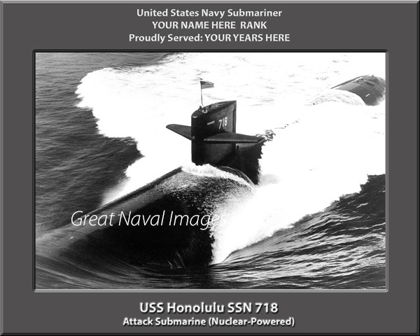 USS Honolulu SSN 718 Submarine Photo Print - Great Naval Images LLC