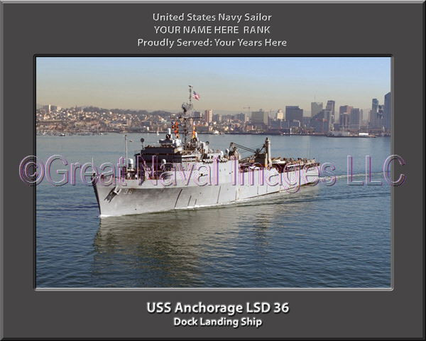 USS Anchorage LPD 36 Personalized Ship Canvas Print