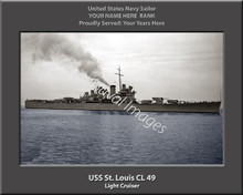USS St Louis CL 49 Personalized Ship Canvas Print