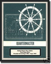 USN Navy Rating Canvas Print Quartermasterr RATE Personalized