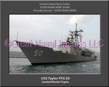 USS Taylor FFG 50 Personalized Ship Canvas Print
