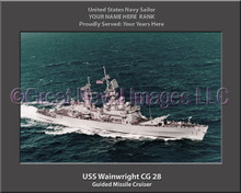 USS Wainwright CG 28 Personalized Ship Canvas Print
