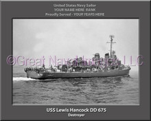 USS Lewis Hancock DD 675 Personalized Ship Canvas Print