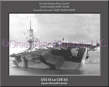 USS St Lo CVE 63 Personalized Ship Canvas Print