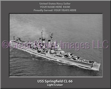 USS Springfield CL 66 Personalized Ship Canvas Print