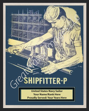 USN Navy Rate Print Shipfitter P RATE Personalized