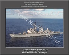 USS Macdonough DDG 39 Personalized Ship Canvas Print