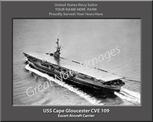 USS Gloucester CVE 109 Personalized Ship Canvas Print