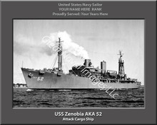 USS Zenobia AKA 52 Personalized Ship Canvas Print
