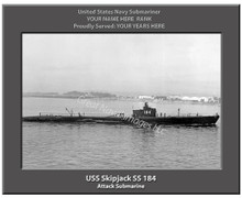 USS Skipjack SS 184 Personalized Submarine Canvas Print