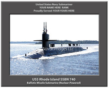 USS Rhode Island SSBN 740 Submarine Photo Print - Great Naval Images LLC