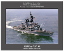 USS King DDG 41 Personalized Ship Canvas Print