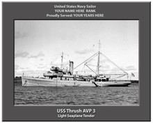 USS Thrush AVP 3 Personalized Ship Canvas Print - Great Naval Images LLC