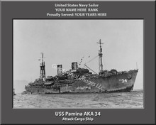 USS Pamina AKA 34 Personalized Ship Canvas Print - Great Naval Images LLC