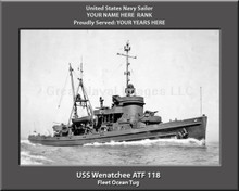 USS Wenatchee ATF 118 Personalized Ship Canvas Print - Great Naval ...
