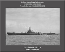 USS Tuna SS 203 Personalized Submarine Canvas Print