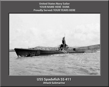 USS Tuna SS 203 Personalized Submarine Canvas Print