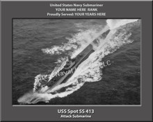 USS Tuna SS 203 Personalized Submarine Canvas Print