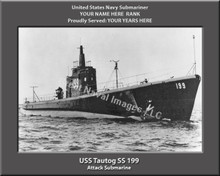 USS Tuna SS 203 Personalized Submarine Canvas Print