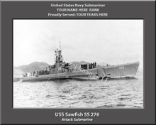 USS Tuna SS 203 Personalized Submarine Canvas Print