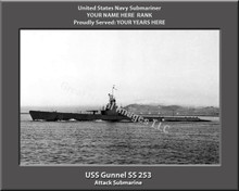 USS Tuna SS 203 Personalized Submarine Canvas Print