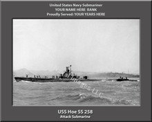 USS Tuna SS 203 Personalized Submarine Canvas Print